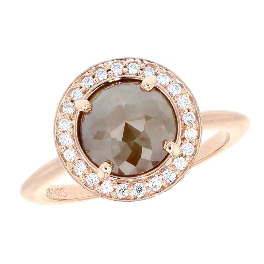 UCD1172 Opaque Diamond in Rose Gold Diamond Halo Ring - Underwoods Fine ...