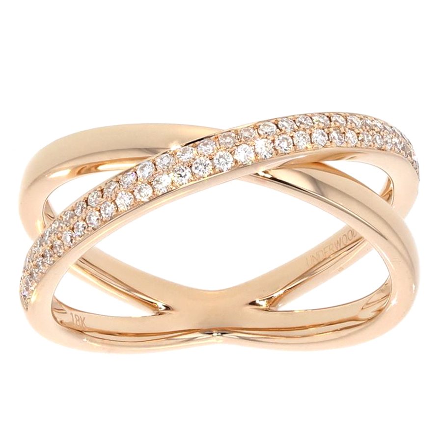 Rose Gold and Diamonds "X" Ring - Underwoods Fine Jewelers