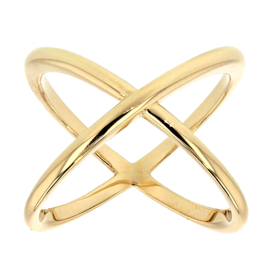 Yellow Gold "X" Ring - Underwoods Fine Jewelers
