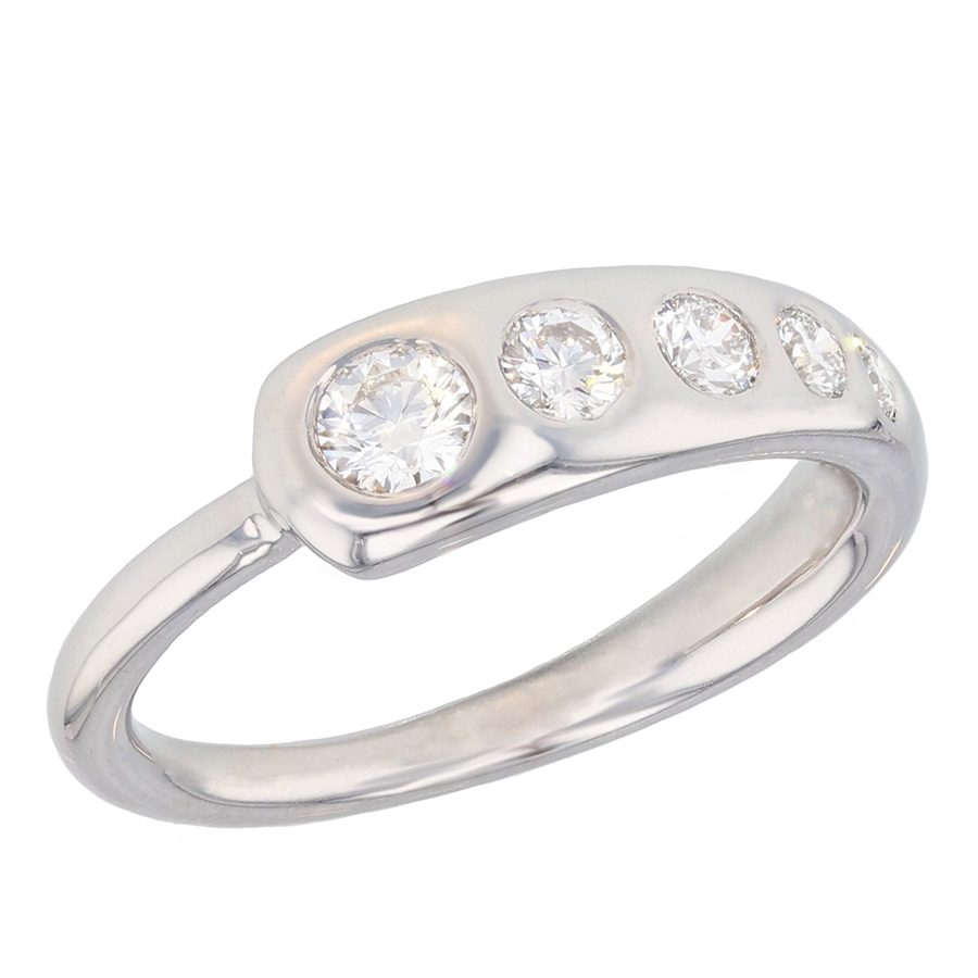 Bezel Set Diamonds in White Gold Band - Underwoods Fine Jewelers