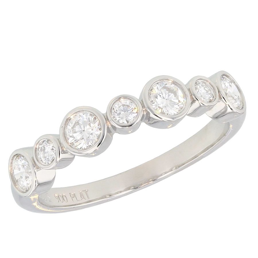 Bezel Set Diamond Band in Platinum - Underwoods Fine Jewelers