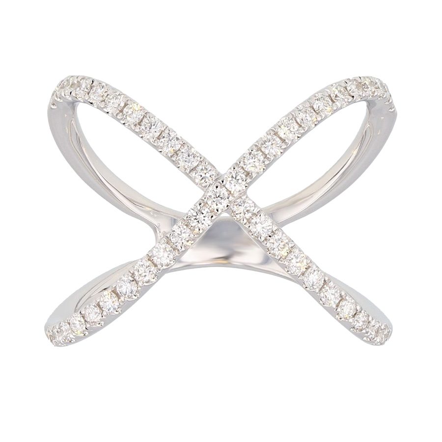 Diamonds in "X" Style White Gold Ring - Underwoods Fine Jewelers